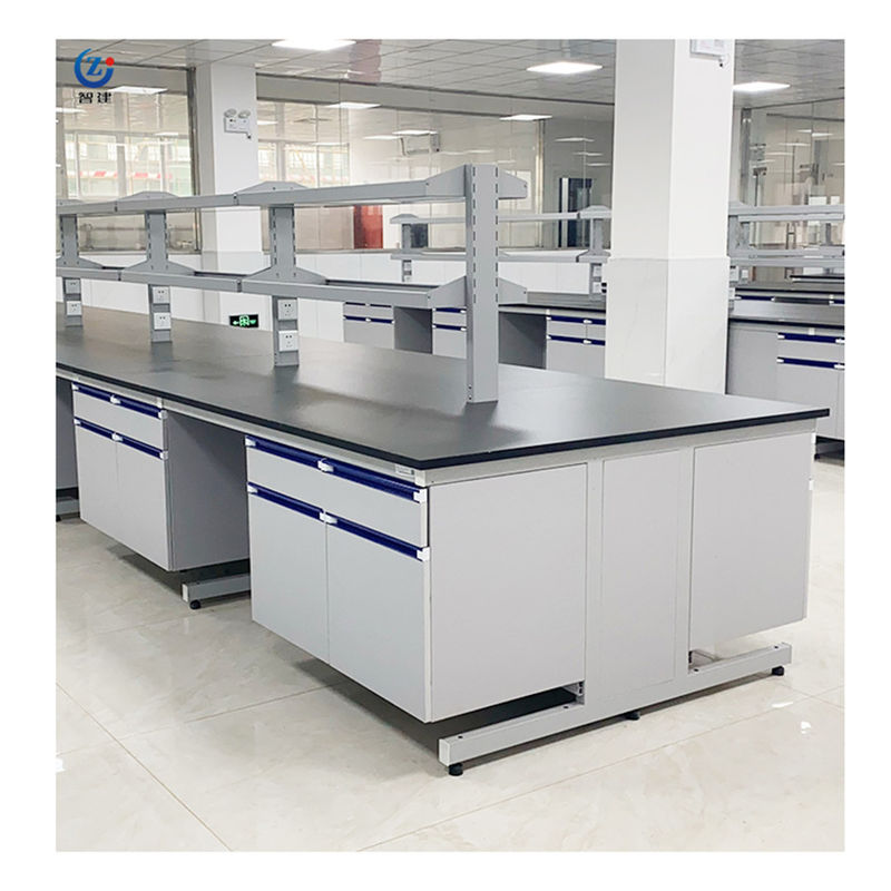 Lab Island Bench - 1.5m, Solid Wood, Adjustable Height, for Laboratory Use